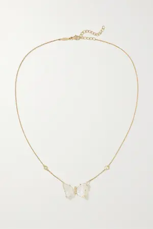 Jacquie Aiche Butterfly 14-karat Moonstone And Diamond Necklace