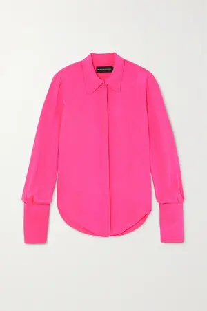 Brandon Maxwell Silk Shirt Pink