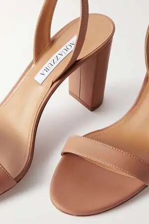 AQUAZZURA So Nude 85 Leather Slingback Sandals