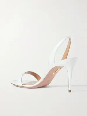 AQUAZZURA So Nude 85 Leather Slingback Sandals - White