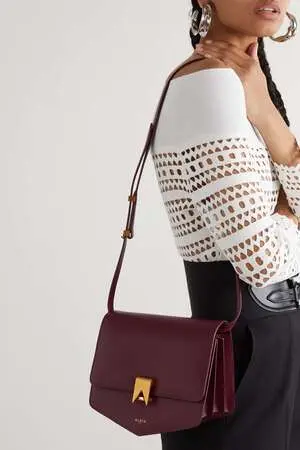 Alaïa Burgundy Le Papa Medium Leather Shoulder Bag