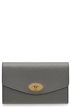Mulberry Medium Darley Leather Continental Wallet Charcoal