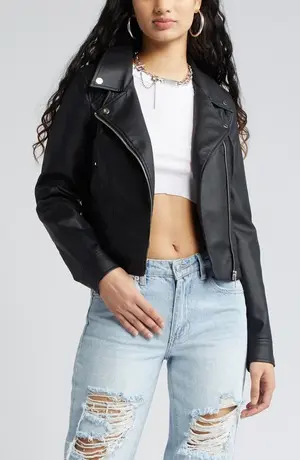 Vero Moda Ramon Crop Faux Leather Jacket