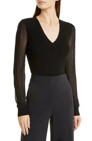 Club Monaco Mixed Yarn V-neck Sweater