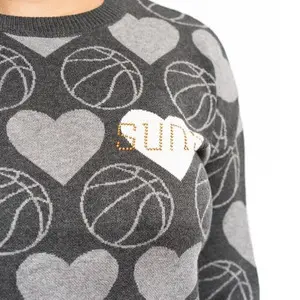 LUSSO Phoenix Suns Basketball Swarovski Crystal Intarsia Pullover Sweater