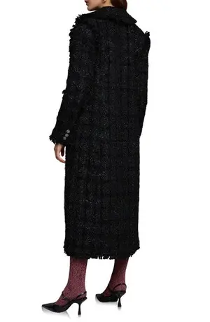 Endless Rose Metallic Long Tweed Coat