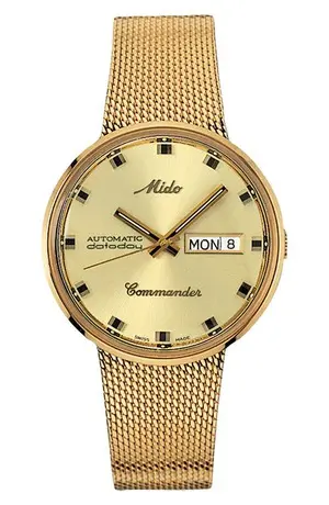 MIDO Commander Automatic Mesh Strap Watch - Gold/yellow/gold