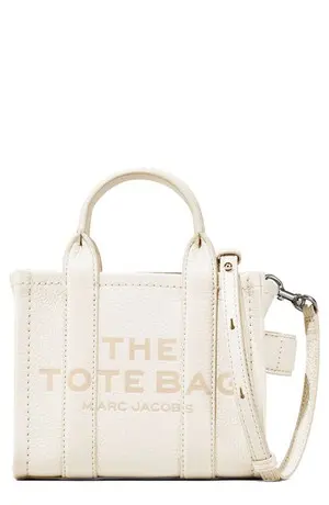 Marc Jacobs Leather Crossbody Tote - Cotton/silver