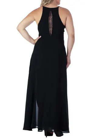 STANDARDS & PRACTICES Lace Detail Maxi Dress - Black