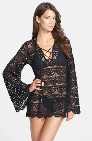 PQ Noah Bell Sleeve Cover-up - Black
