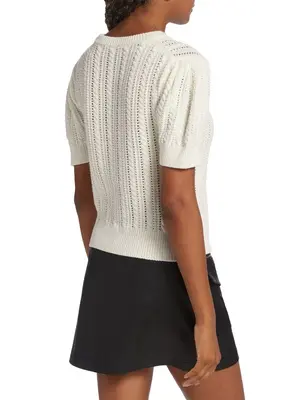 Derek Lam 10 Crosby Shea Mixed-stitch Puff-sleeve Sweater