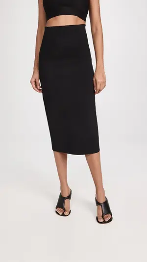 Victoria Beckham Fitted Ribbed Knit Skirt