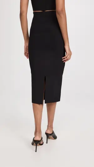 Victoria Beckham Fitted Ribbed Knit Skirt