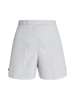 Thom Browne Women's High-Waisted Pincord Shorts - Medium Grey  - Medium Grey