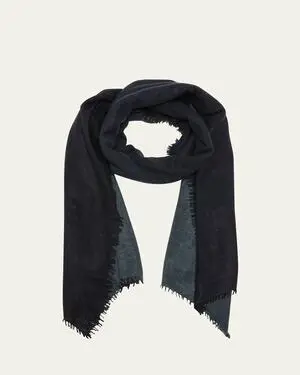 Denis Colomb Fuzzy Feture Two-tone Cashmere Scarf Fer India Ink