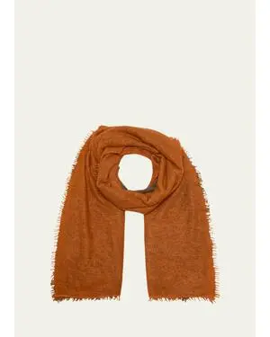 Denis Colomb Fuzzy Feture Two-tone Cashmere Scarf - Orange
