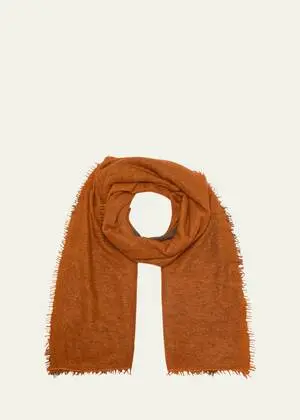 Denis Colomb Fuzzy Feture Two-tone Cashmere Scarf Shitake Tibet Ora