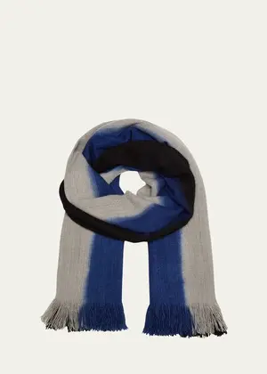 Denis Colomb Hausa Tie-dye Cashmere Stole Cobalt Blue/eleph