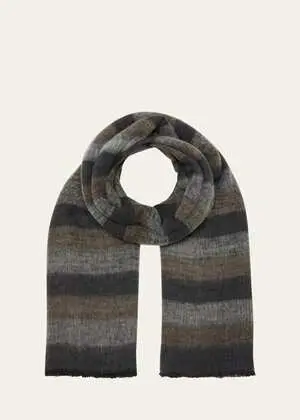 Denis Colomb Hokkaido Color-block Shawl Black Cappucino A