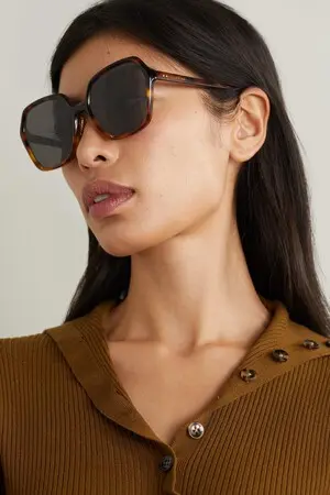 Celine Oversized Square-frame Sunglasses - Tortoiseshell