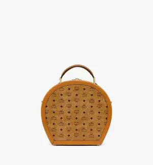 Mcm Visetos Hat Box - Cognac
