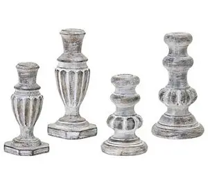 MELROSE Weathered Stone Candle Holders Set Of Four - One-color