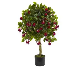 NEARLY NATURAL 3' Fuchsia Artificial Tree By - One-color