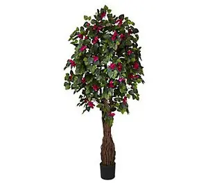 NEARLY NATURAL 6' Multi Vine Bougainvillea Silk Tree By - One-color
