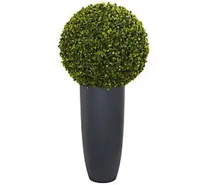 NEARLY NATURAL 30' Boxwood Topiary In Gray Planter Nearly N Atural - One-color