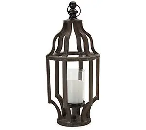 MELROSE Wood Lantern Candle Holder 22.5'h - One-color