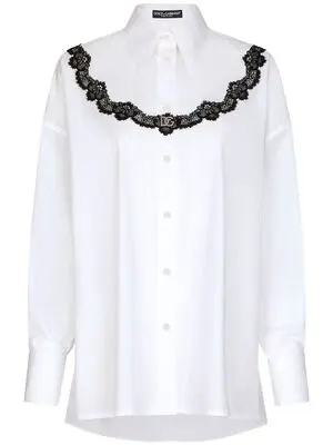 Dolce & Gabbana Lace-insert Poplin Shirt