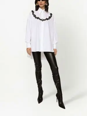 Dolce & Gabbana Lace-insert Poplin Shirt