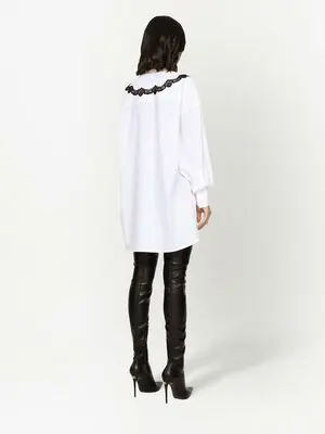 Dolce & Gabbana Lace-insert Poplin Shirt