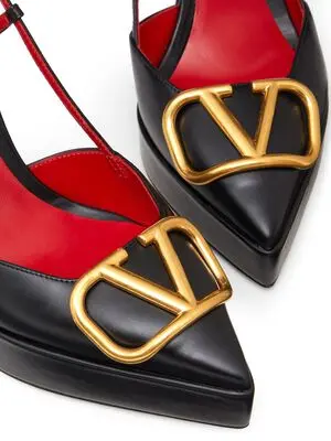 Valentino Garavani 120mm Vlogo Signature Slingback Pumps - Black