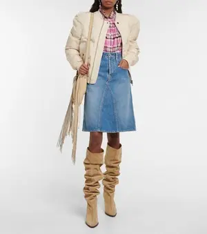 MARANT ETOILE Fiali Denim Midi Skirt - Blue