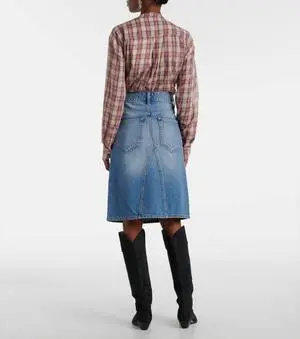MARANT ETOILE Fiali Denim Midi Skirt - Blue