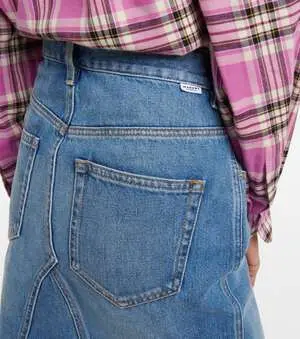 MARANT ETOILE Fiali Denim Midi Skirt - Blue