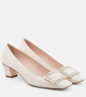 ROGER VIVIER Belle Vivier Patent Leather Pumps - Beige