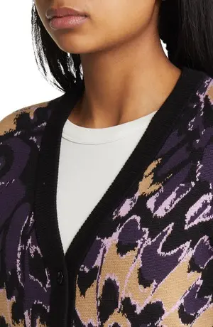 BOSS Fristol Floral Jacquard Wool Cardigan