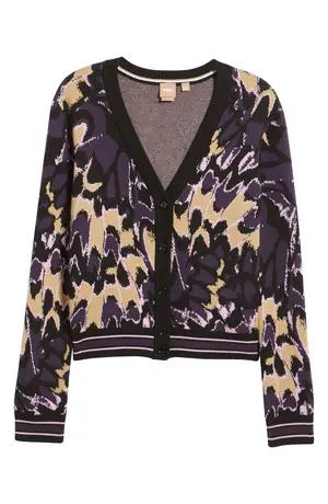 BOSS Fristol Floral Jacquard Wool Cardigan