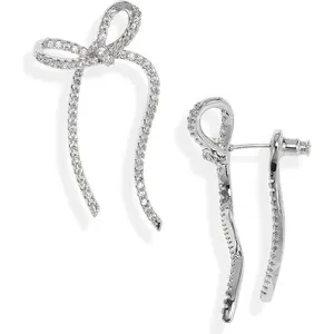 Shashi Caroline Pavé Bow Drop Earrings