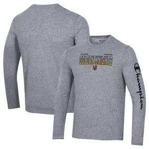 Champion Heather Vegas Golden Knights Tri-blend Long Sleeve T-shirt - Gray