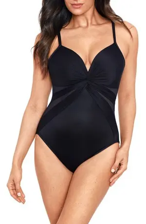 MIRACLESUIT® Network News Bell One-piece Swimsuit - Black