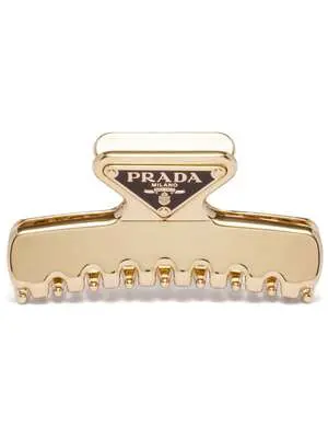 Prada Triangle-logo Hair Clip - Gold
