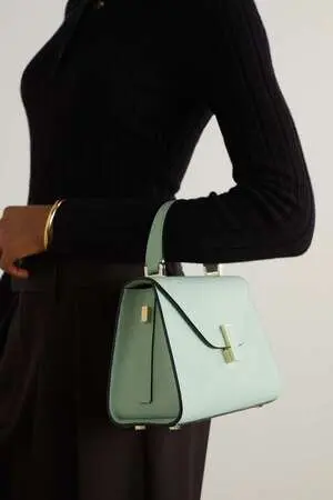 VALEXTRA Green Iside Mini Textured-leather Tote