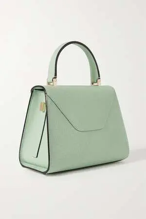 VALEXTRA Green Iside Mini Textured-leather Tote