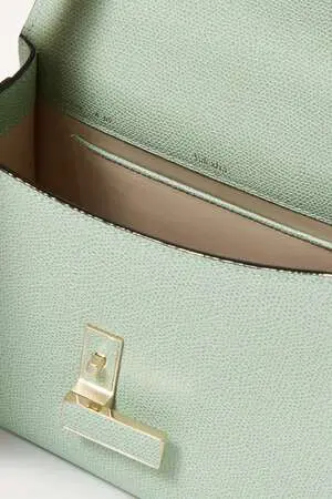 VALEXTRA Green Iside Mini Textured-leather Tote
