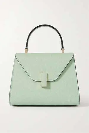 VALEXTRA Green Iside Mini Textured-leather Tote