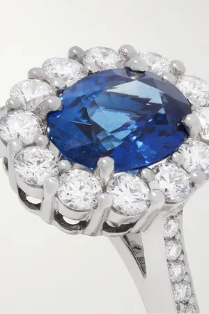GARRARD 1735 Platinum, Sapphire And Diamond Ring - Blue