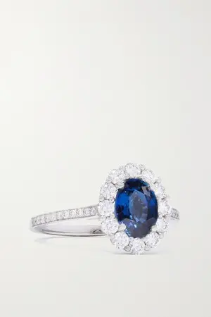 GARRARD Garrard 1735 Platinum, Sapphire And Diamond Ring White Gold